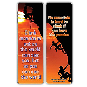 Creanoso Inspiring Rock Climbing Sayings (12-Pack) – Six Assorted Quality Bookmarker Cards Bulk Set – Premium Gift for Climbers, Professionals, Men & Women, Adults – Adventure Giveaway Ideas