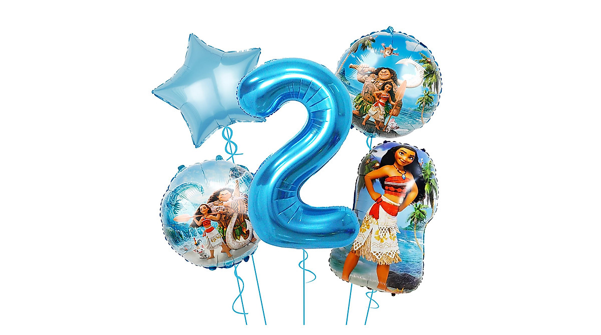 Moana Foil Balloons 5-Pack for Birthday & Baby Shower