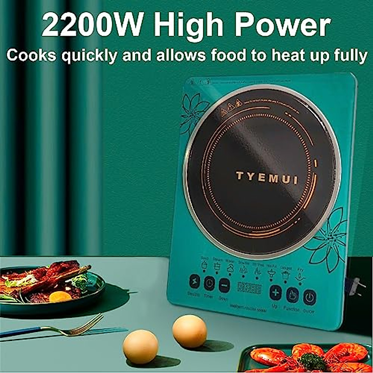 TYEMUI Induction Cooktop Hot Plates for Cooking Electric Single Burner Stove Portable Induction Cooktop with Fast Heating Mode