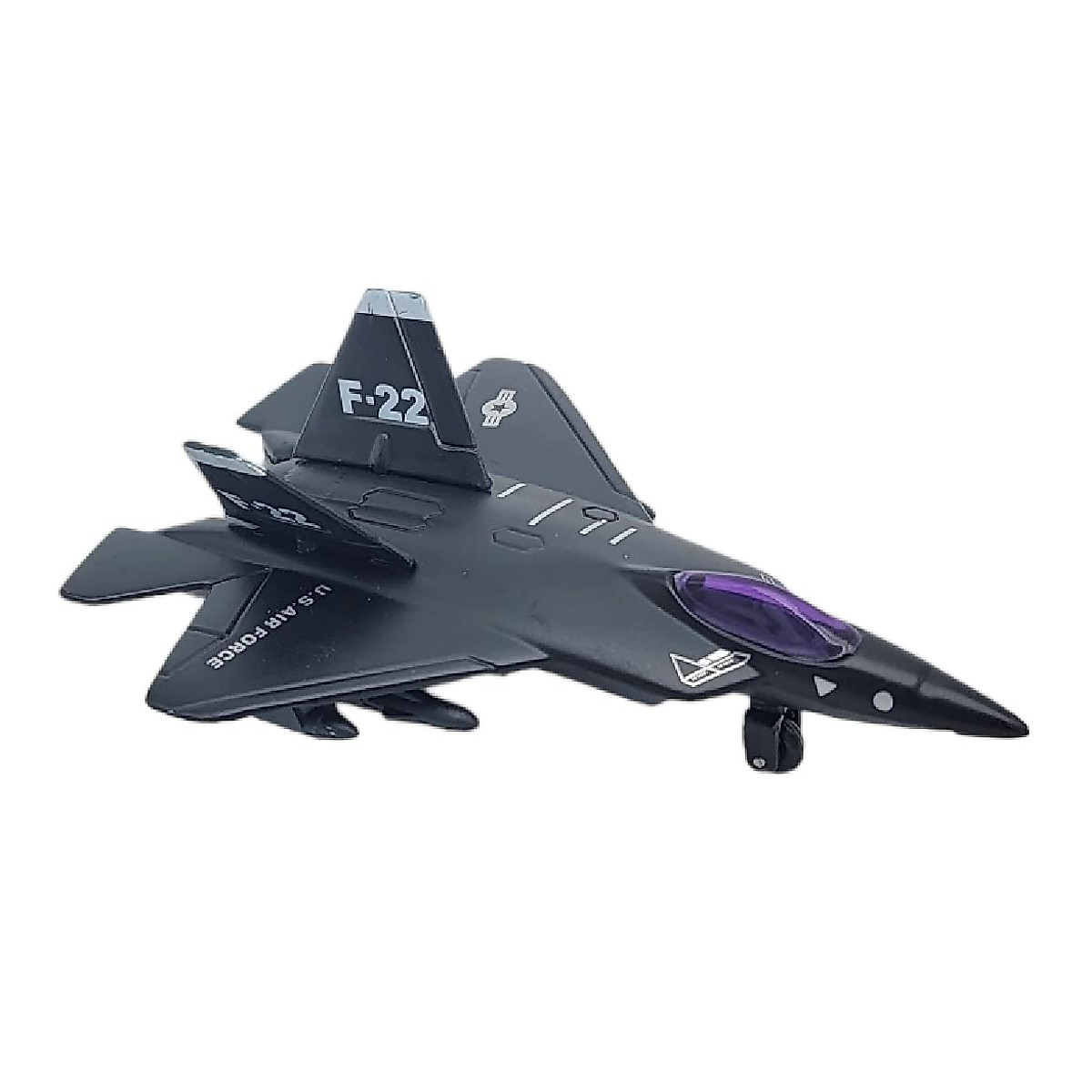 Zugar Land Die-Cast Pullback Stealth Bomber Models (4.25"-5.25") SR-71 Blackbird, F-22 Raptor, F-117 Nighthawk, B2 Bomber (F-22 Raptor)