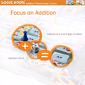 Logic Roots Addition Games - Pack of 2, Mountain Raiders and Ocean Raiders, Math Board Games and STEM Toys for 5- 9 Year Olds, Educational Gift for Kids, Homeschoolers, Kindergarten and Up