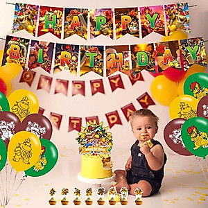 25 Pcs Bowser Cake Decorations with 24pcs Cupcake Toppers, 1pcs Cake Topper for Mario Birthday Party Supplies