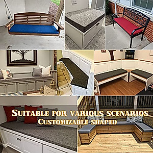 MIMENE Custom Size Bench Cushion,Window Seat Cushions Indoor, Bench Cushions for Indoor Furniture,50D High Elasticity Foam Bench Pads,with Non-Slip Bottom,for Outdoor Patio,Garden Bench mat