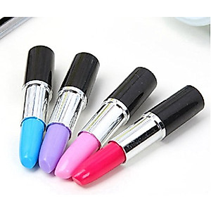 KitMax (TM) Pack of 12 Pcs 0.5 Mm Cute Cool Novelty Lipstick Shape Ballpoint Pen Office School Supplies Students Children Gift