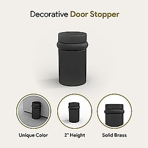 MEGA HANDLES Floor Door Stopper - Black Door Stopper Quickly Installed Wall Protector, Wall Protectors from Door Knobs, Door Stop Floor Mount with mounting Hardware Included - Matte Black - 2 Inch
