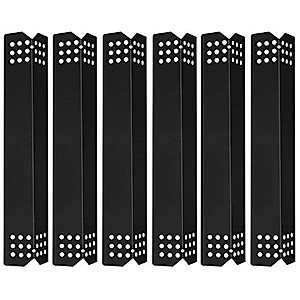 MONIBAQ 6 pcs Flame Tamers for Nexgrill 720-0896 720-0896B 720-0898 720-0830H 720-0783E Replacement Parts, Porcelain Steel Heat Plates Heat Shields