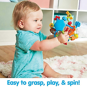 Kidoozie Little Hands Activity Ball, Perfect for Teething, Develops Hand-Eye Coordination, Emits Soothing Sounds, for Children 6-18 Months +, Multicolor