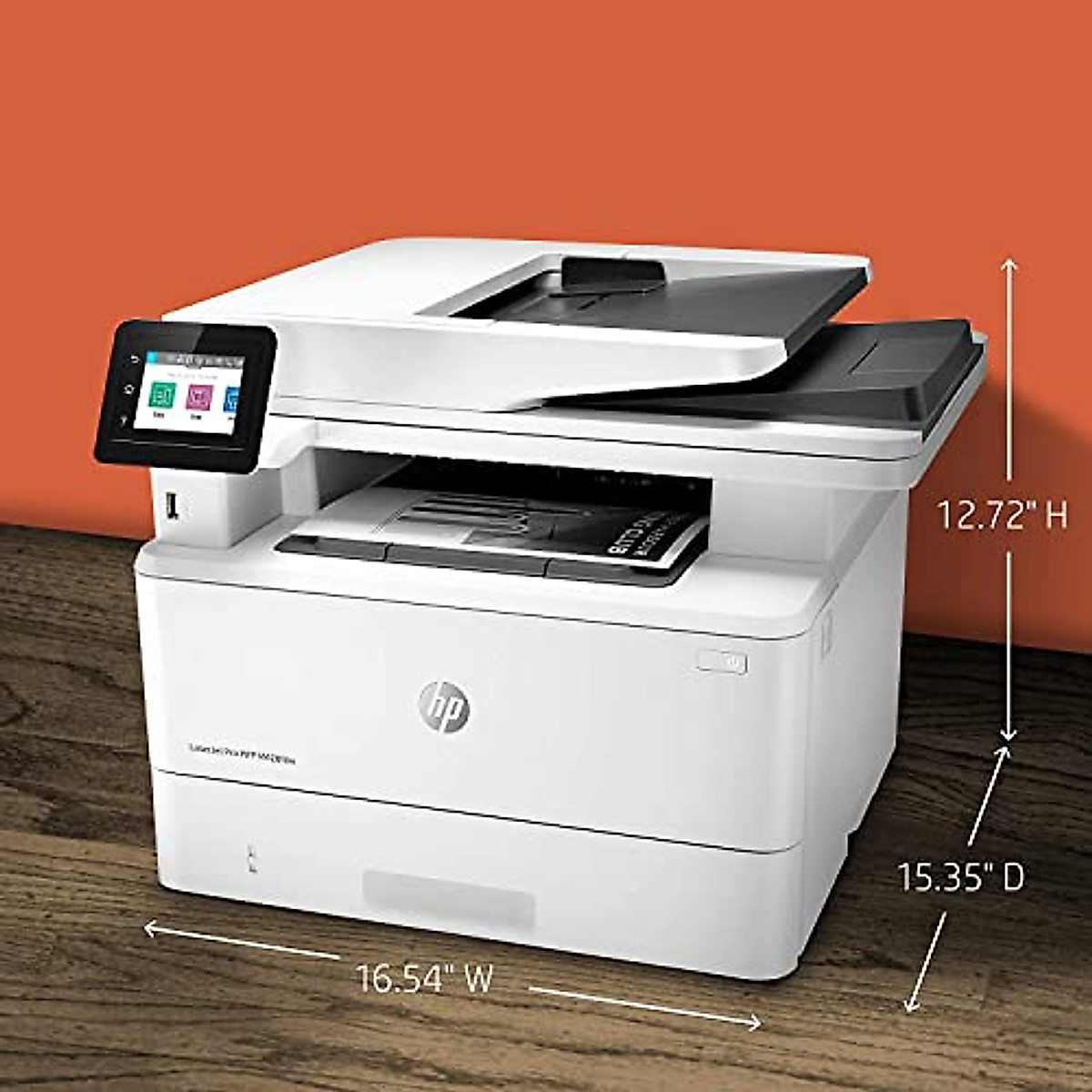 HP Laserjet Pro MFP M428fdw All-in-One Wireless Monochrome Laser Printer, White - Print Scan Copy Fax - 40 ppm, 1200 x 1200 dpi, Auto Duplex Printing, 50-Sheet ADF, Ethernet, Cbmoun Printer_Cable