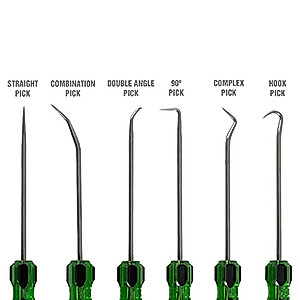 OEMTOOLS 26545 6 Piece Hook And Pick Set With Acetate Handle, Hook Tool And Pick Tool, Vehicle Pick And Hook Set, Pick Tool Set For Mechanics