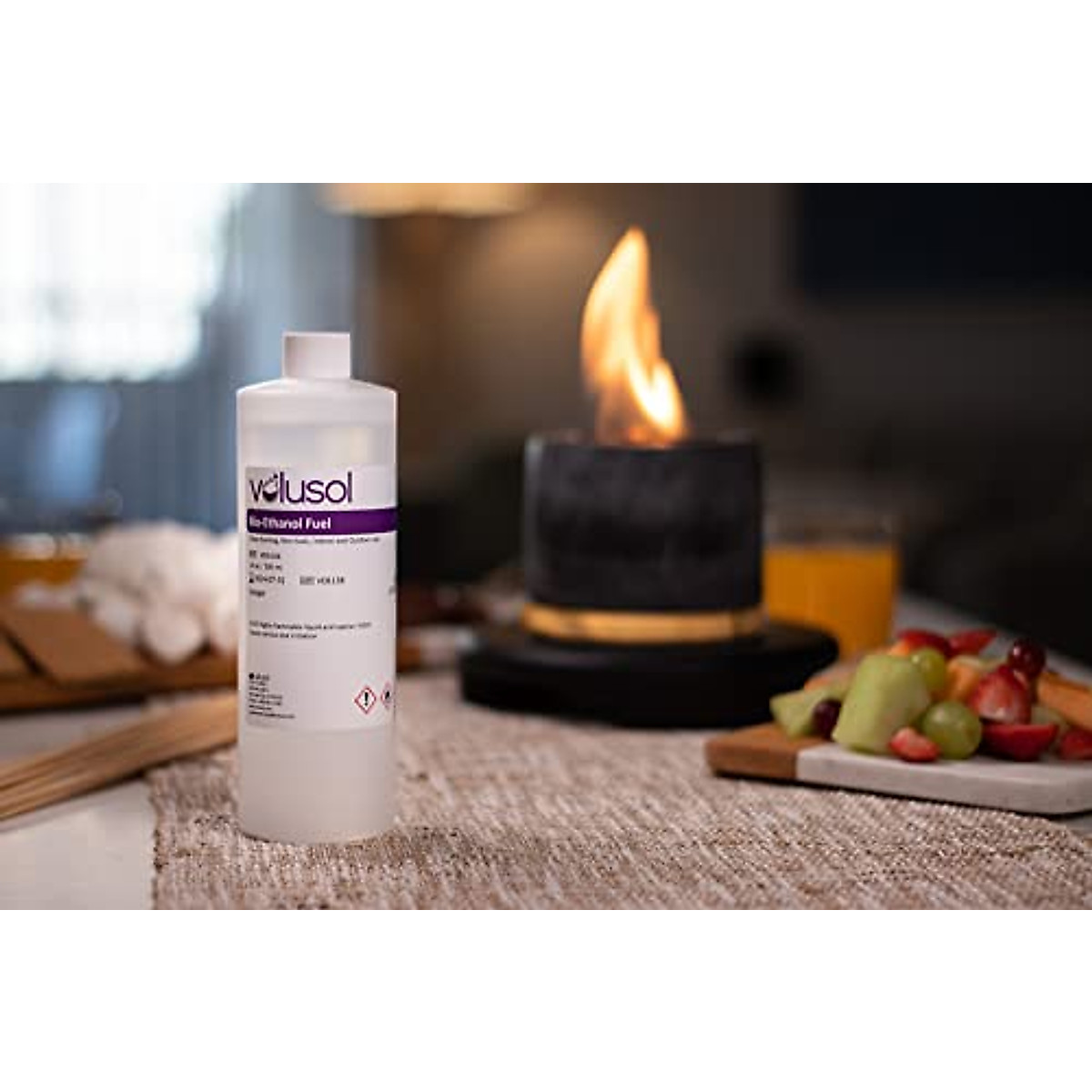 Volu Sol Fireplace Fuel, Ventless, Bio-Ethanol, Clean Burning/Eco-Friendly (1000mL /32 oz.) (Pack of 3)