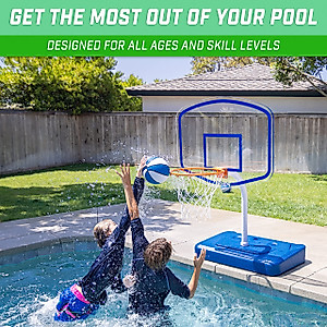 GoSports Splash Hoop ELITE Pool Basketball Hoop with Premium Acrylic Backboard and Water Weighted Base