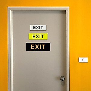All Quality Basic Exit Wall or Door Sign - Simple & Clear To Ensure Safety | Easy to Install - Black/Silver - Large (1 Pack)
