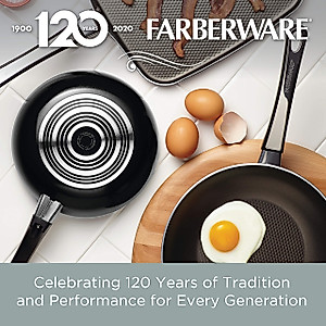 Farberware 21582 Dishwasher Safe High Performance Nonstick Frying Pan with Glass Lid / Nonstick Deep Skillet, 12 Inch, Black