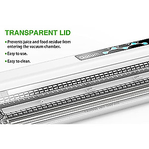 Qocum Vacuum Sealer Machine for Food Savers and Sous-Vide, Automatic Food Sealer with Dry/Moist/Normal/Gentle Mode, Clear Cover Design, food saver Vacuum Sealer Compatible with All Vacuum Sealer Bags