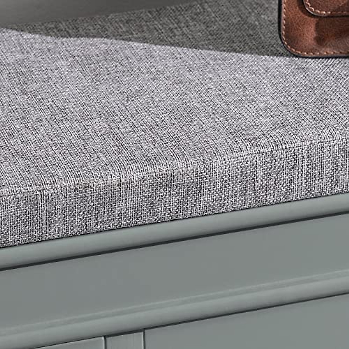 Haotian FSR64-HG, Grey Storage Bench with 2 Flip Drawers & Padded Seat Cushion, Hallway Bench Shoe Cabinet Shoe Bench, Hidden Shoe Rack Bench for Hallway, Bedroom