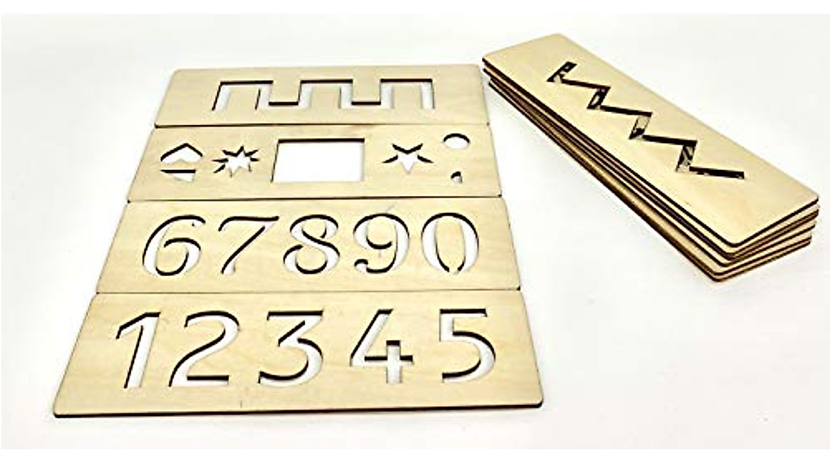 Bodima Educational Wood Stencil Set for Kids | Learn to Write