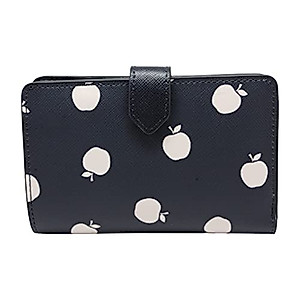Kate Spade Staci Medium White Apple Compartment Bifold Wallet Blazer Blue Multi