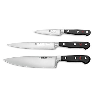 WÜSTHOF Classic 3-Piece Chef's Knife Set & Classic 7" Santoku Knife