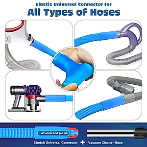 PetOde 2 Pieces Dryer Vent Cleaner Kit Compatible with All Vacuum Cleaner, Dryer Lint Brush and Vacuum Hose Attachment with Stretch Universal Connector, Quickly Lint Remover