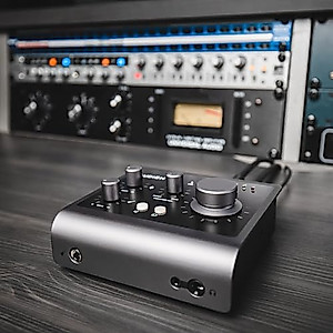 Audient Audio Interface iD4 MKII, Class A Console Microphone Preamp (High Speed USB-C, Monitor Mix and Monitor Panning Function, 2 Headphone Outputs, Mac/PC/iOS Compatible), Black