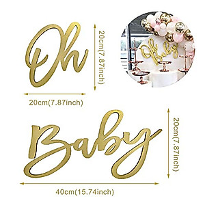 Wooden Baby Shower Sign with Gold Painted, Perfect Baby Shower Party Banner for Baby Shower Boy/Girl Decorations Gender Reveal Backdrop Party Photography Background