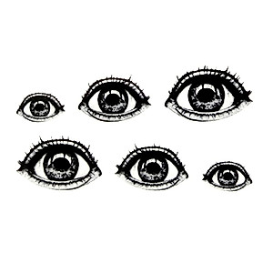 Oottati Small Cute Temporary Tattoo Horror Halloween Eye (2 Sheets)