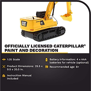 Caterpillar Diecast Masters 23001 - Remote Controlled RC Chain Excavator 336 Next Gen, Detailed, Realistic Cat Construction Vehicle in 1:35, Approx. 29.5 x 9 x 15 cm, Approx. 25 m Range, from 8 Years