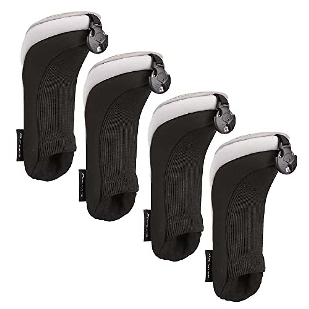 Sword &Shield sports Golf Hybrid Club Head Covers Set of 4 with Interchangeable No. Tag UT Cover (Grey)