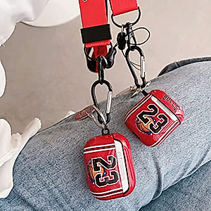 Character 23 Jersey with Basketball Sports Brand Style AirPod Pro Case Lanyard Keychain, Unique Process TPU Soft AirPod Pro Case Cover.Suitable for Fans Boys Girls Teens，Basketball No.23