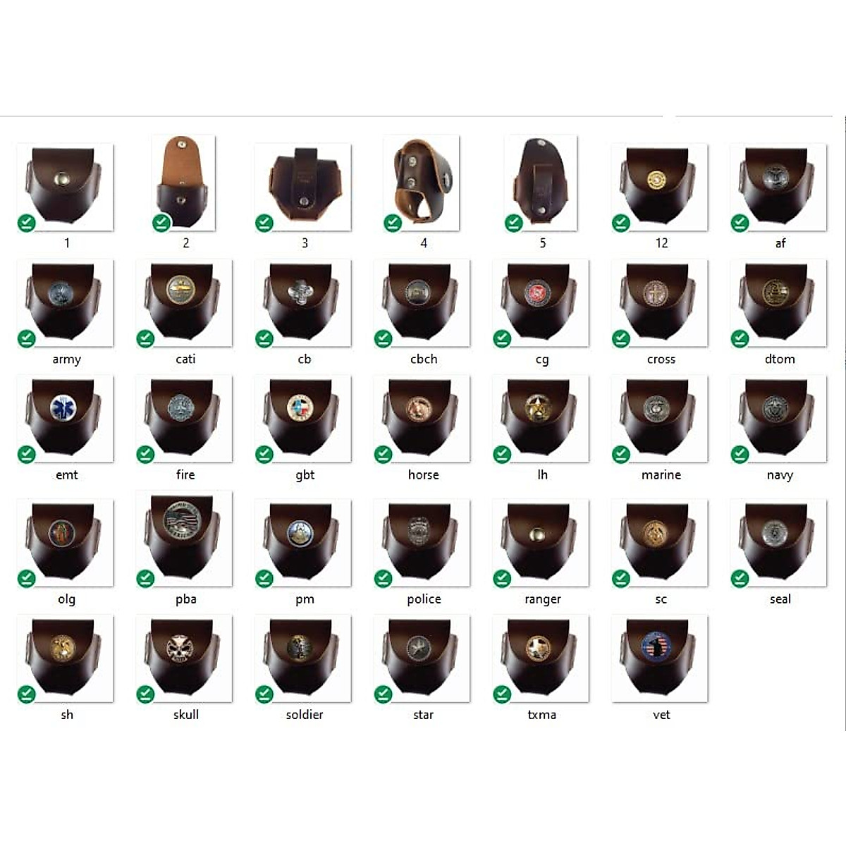 The Lady Texan Genuine Brown Leather Snuff Can Holder with Snap Closure