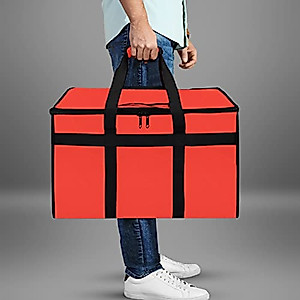 Dodin Delivery Insulated Food Delivery Bag - 23x14x15 inches - Water-Resistant Interior - Ideal for Commercial Catering - Reusable Grocery Bag - Professional and Heavy-Duty - XXL - Red