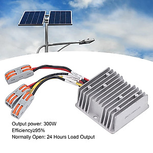 20A 300W MPPT Solar Charge Controller, Waterproof MPPT Charge Controller Buck Synchronous Rectifier Photovoltaic Battery Charger 24 Hours Load Output (14.6V Normally Open)