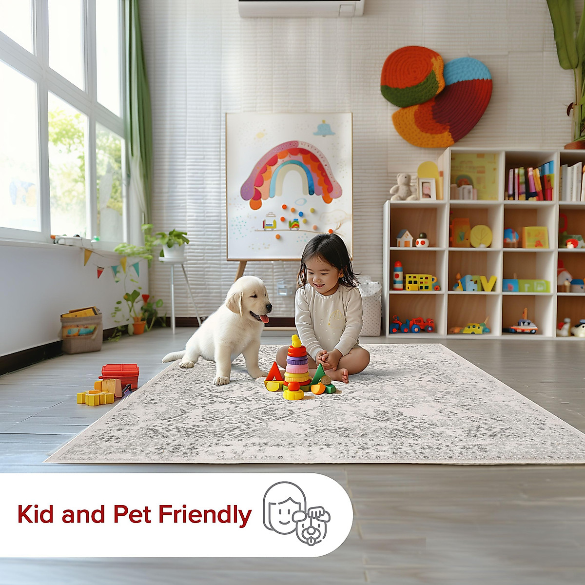 nuLOOM Odell Faded Vintage Area Rug, 7x9, Ivory