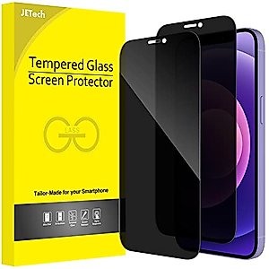 JETech Privacy Full Coverage Screen Protector for iPhone 12 mini 5.4-Inch, Anti-Spy Tempered Glass Film, Edge to Edge Protection Case-Friendly, 2-Pack