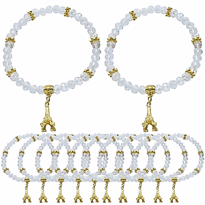 12 Pcs Paris Eiffel Tower Themed Crystal Bracelet Party Favors - Quinceanera / Wedding / Birthday / Baby Shower / Bridal Shower