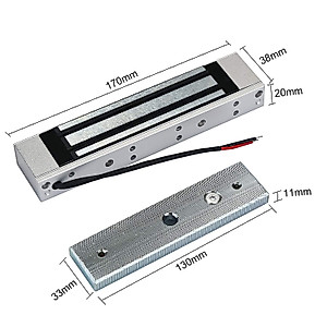 IMAGE Proximity RFID Card Access Control System Kit with 180kg 350LB Electric Magnetic lock 110-240V AC to 12v DC 3A 36w Power Supply Proximity Door Entry Keypad 10 Key Fobs EXIT Button