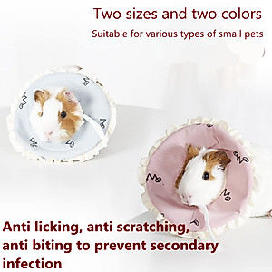 KUNBIUH Adjustable Guinea Pig Cone Pet Recovery Collar,Soft Pet Recovery Collar for Rabbits/Chinchilla/Kittens After Surgery Wound Healing,Elizabeth Neck E-Collar for Small Animals (S)