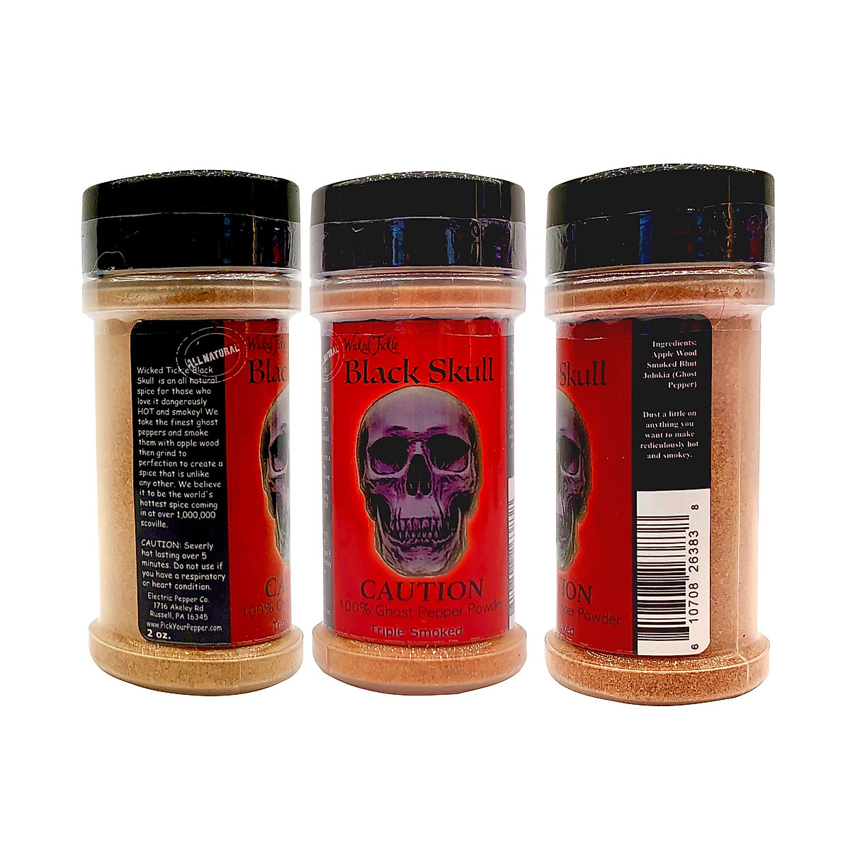 Wicked Tickle Black Skull Smoked Ghost Pepper Powder
