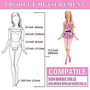 Miunana Lot 21 pcs Random Doll Clothes Shoes Set for 11.5 inch Doll, Includ 6 PCS Boy Clothes + 3 Girl Clothes + 3 Girl Fashion Skirts + 4 Pairs for Boy Shoes + 5 Pairs of Girl Doll Shoes