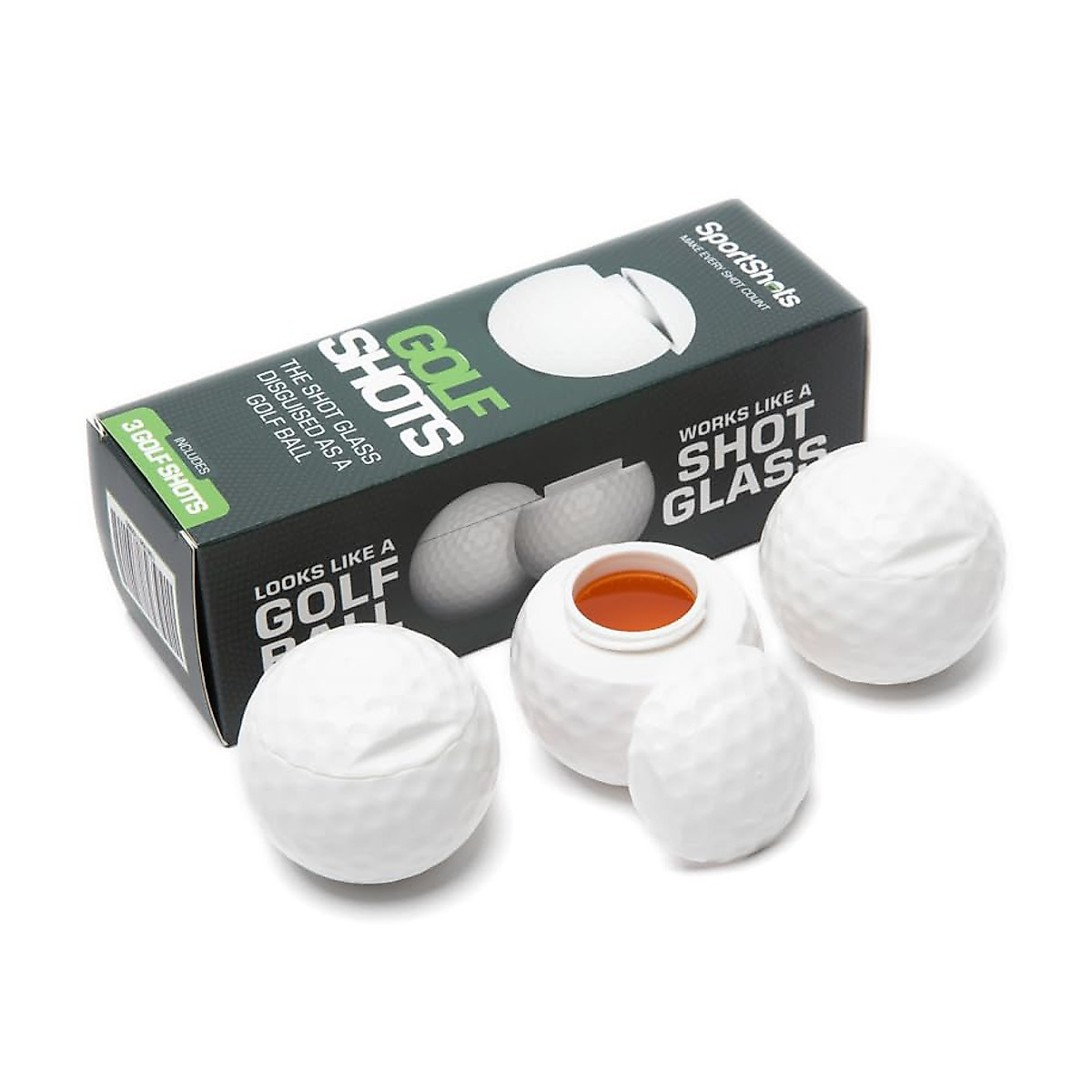 Golf Shots - Golf Ball Shaped Shot Glass, White