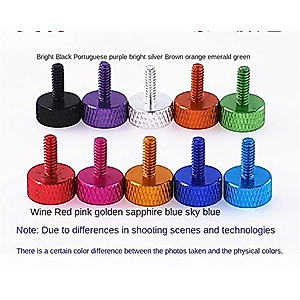 Screw 6#-32 * 10mm Aluminum Alloy Hand Twisted knurled Color Computer Drone Box DIY Side Panel Hard Drive Graphics Card Screws (Color : Golden)