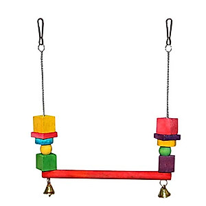 Balacoo Bird Cage Accessories Bird Toy Parrot Swing Perch Wooden Perch Toys for Medium and Large Parrots Cockatoo African Grey Macaws Bird Cage Accessories Bird Toy