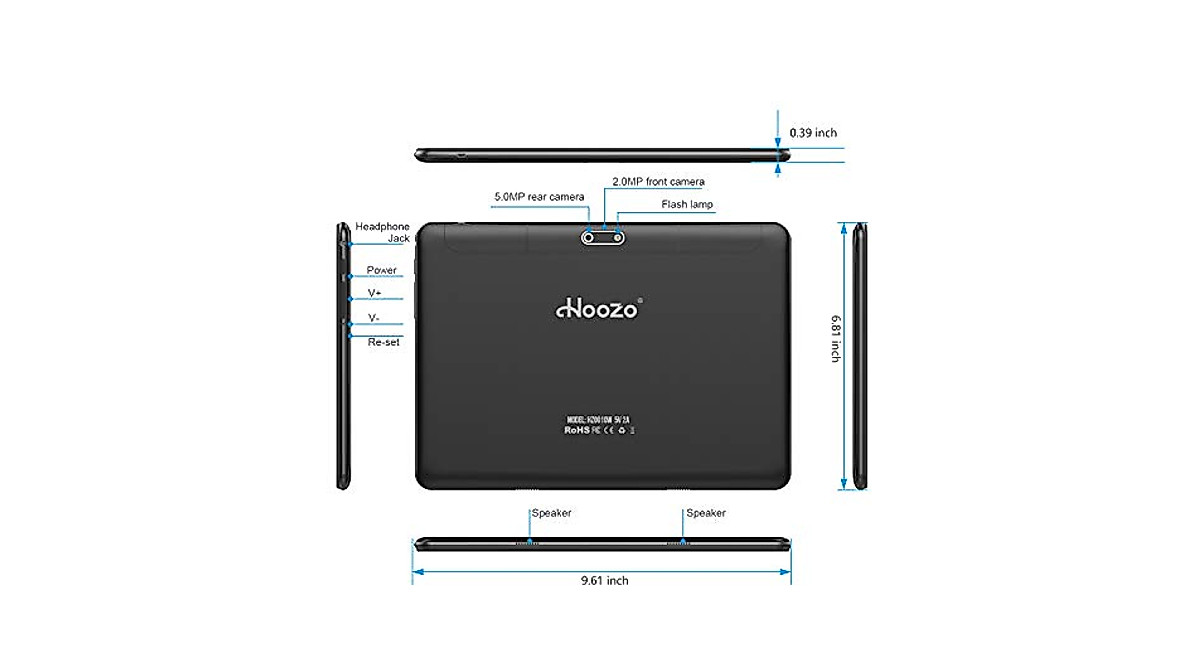 Hoozo Android Tablet 10 Inch, WiFi Tablet with 32GB Storage, 8MP Camera ...