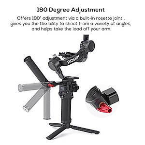 Gimbal Adjustable Handle Grip for DJI Ronin S/SC/RSC2, Stabilizer Handgrip Extension Bracket with Cold Shoe Mount 1/4 3/8 Threaded Holes for Video Light, Microphone, Monitor