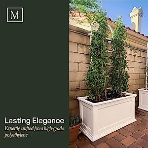 Mayne Fairfield 20in x 36in Rectangle Planter - Black - 36in L x 20in W x 20in H - with Built-In Water Reservoir (5826-B)