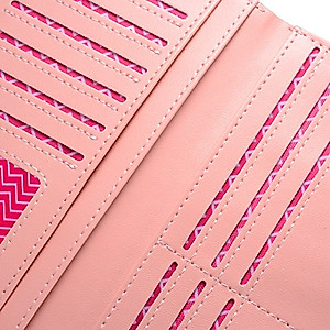 Women's Wallet Cute Cat Wallet Coin Purse Bifold Long Purse with Zipper Black