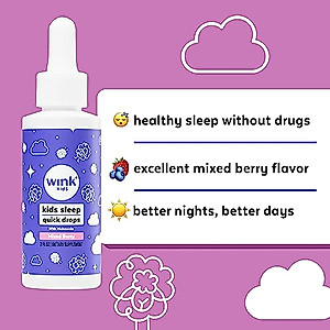 Wink Well Kids Liquid Melatonin Drops, Natural Baby Melatonin Sleep Drops for Infants with 1mg Per Serving of Liquid Melatonin for Kids (1 Pack)