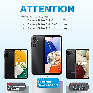 [3+2 Pack] OMOTON Screen Protector for Samsung Galaxy A14 5G, 3 Pack protector & 2 Pack Camera Lens Tempered Glass Compatible with Samsung A14 (6.6 Inch, 2023 Released), Guide Frame/Bubble Free