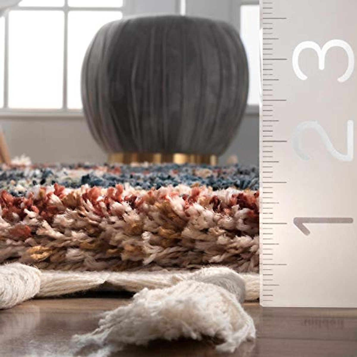 nuLOOM Rosemarie Southwestern Moroccan Shag Area Rug, 9' x 12', Blue