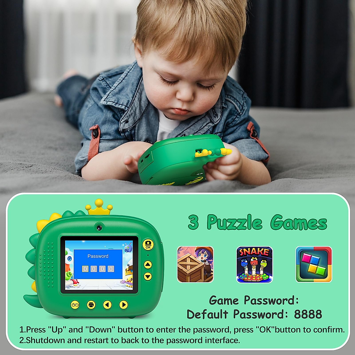 Kids Instant Camera for 3-8 Toddlers Boys Girls Christmas Birthday Gifts 2.4 Inch Screen 12MP / 1080P HD Video Camera Baby Instant Print Digital Camera